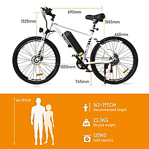 HITWAY Electric Bike for Adults, 26" × 2.125/3.0/4.0 Fat Tire E Bike 12Ah/15Ah Removable Electric Bicycle, 500W/750W Mountain Bike Snow Beach Bicycle with 7 Gears, UL2849 Certified