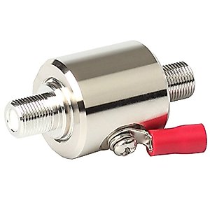 Lightning Surge Protector F Female to F Female DC-3 GHz 75 ohm with 90 V Gas Tube Surge Arrester (Lightning Arrester F Female to Female)