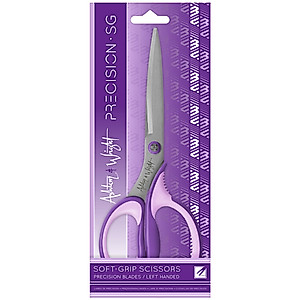 Ashton and Wright - Precision SG - Soft Grip Scissors for Office, Home, Kitchen, and Craft - 210mm / 8” - Steel Blades (Purple, Left Handed)