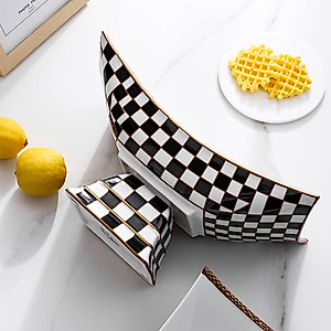 Porlien Checker Fruit Bowl with Stand