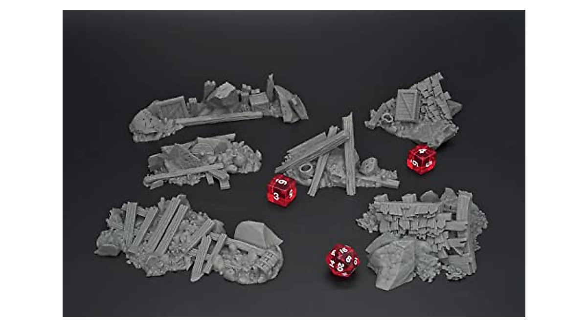 Urban Rubble 3D Printed Terrain for Tabletop RPG Wargames