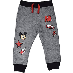 Disney Mickey Mouse Toddler Boys 2 Pack Pants Black/Gray 3T