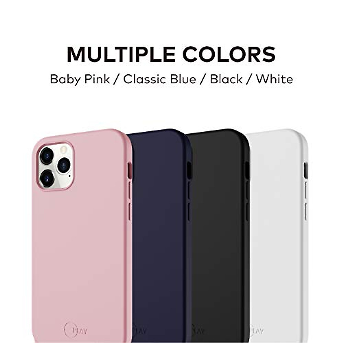 SwitchEasy Compatible with iPhone 12 / iPhone 12 Pro Case - Play, Liquid Silicone Case with Crossbody Lanyard, Adjustable Fashion Neck Strap, Full-Body Shockproof Protection - Black