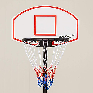 HaoKang Portable Basketball Hoop wtih Adjustable Height 28" Backboard Free Standing System w/Wheels for Kids Teenager