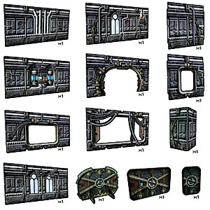 Battle Systems Sci-Fi Terrain - 28mm Modular 3D Space Terrain - Perfect for Wargaming and Roleplaying Tabletop Games - Full Colour Printed 3D 40K Multi Level Building Models (Gothic Ruins)