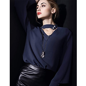 Rigant Gold Plated Heart Cut & Teardrop Swarovski Elements Crystal Bow Tie Cat Animal Pendant Long Chain Necklace