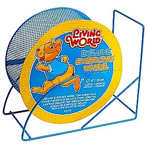 Living World Deluxe Exercise Wheel, Guinea Pig and Small Animal Wheel, Blue