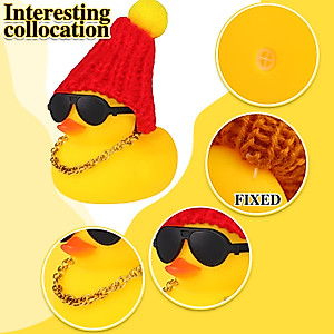 36 Pcs Mini Rubber Ducks Glow in The Dark Rubber Frogs Baby Shower Tiny Rubber Ducks Bulk, Float Bath Toys Bathtub Duckies Mini Frogs for Shower Birthday Party Favors Carnival Gift (Hat Style)