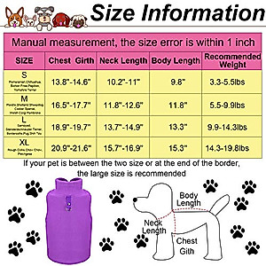 Dog Fleece Vest 4 Pieces Dog Cold Weather Pullover Dog Cozy Jacket Winter Dog Clothes Pet Sweater Vest with Leash Ring for Small Dogs