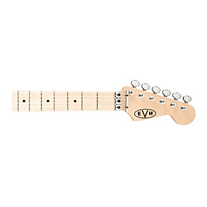 EVH Striped Series Stratocaster Electric Guitar - White with Black Stripes