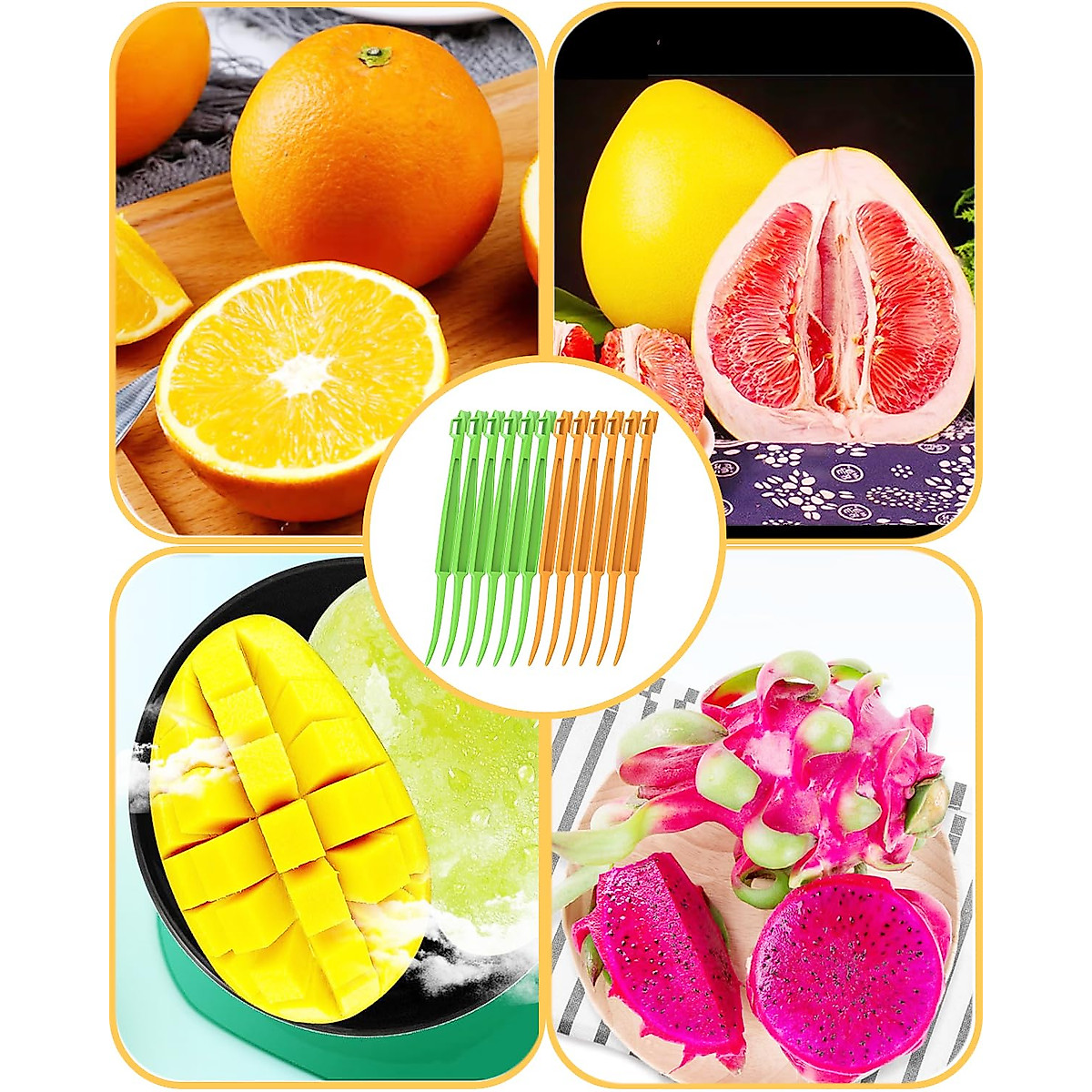 Orange Peeler Tool for Kitchen - 12 Pcs Citrus Peelers for Fruit Lemon Mango Banana, Plastic Fruit Peeler Easy Open