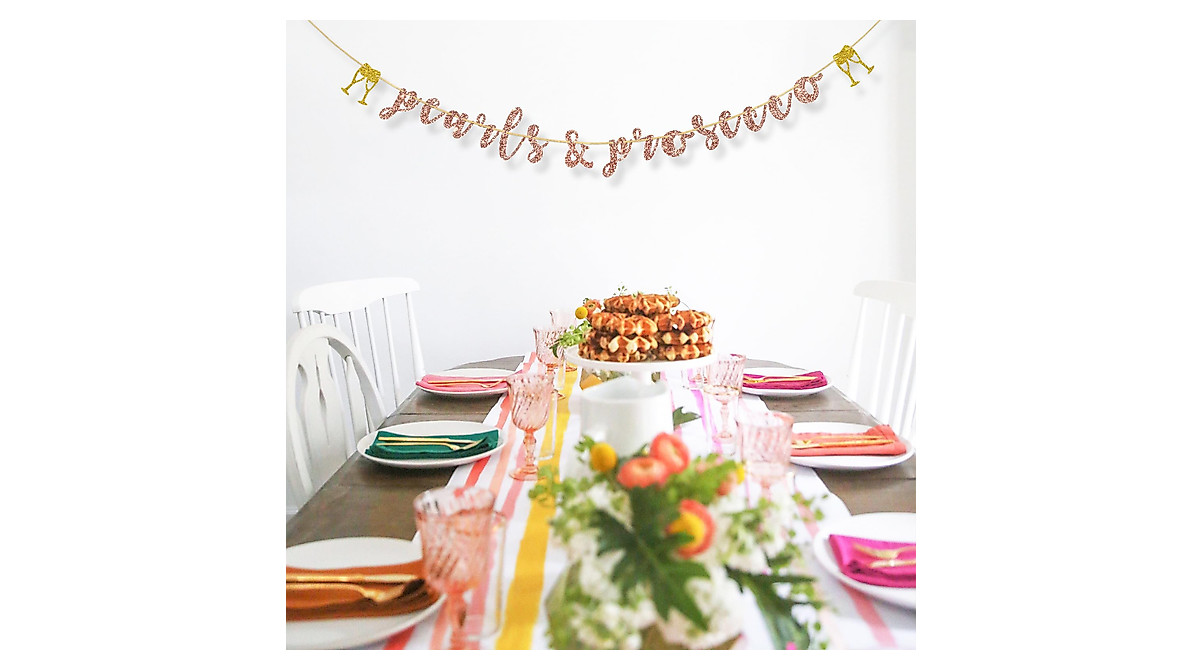 Stunning Pearls & Prosecco Banner for Bridal Showers