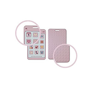 Soft Silicone Phone Shape Teether Boys Girls Baby Molar Teether Chew Toys, Teething Toy (Pink)