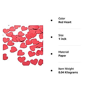 MOWO Hot Red Heart Paper Confetti Wedding Birthday Party Favors Love Theme Table Scatter Decorations, 1.2 inch, 200pc