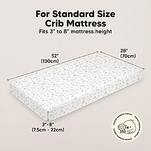 2-Pack Organic Crib Sheets for Boys, Girls - Jersey Fitted Crib Sheet, Baby Crib Sheets Neutral, Crib Mattress Sheet, Cotton Crib Sheets, Soft Baby Sheets for Crib, Unisex Crib Fitted Sheet (Woodland)