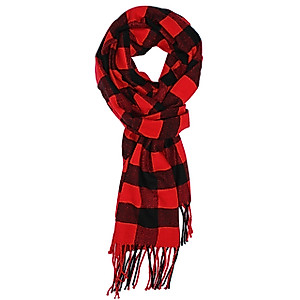 Ted and Jack - Jack's Classic Cashmere Feel Buffalo Check Scarf in Black and Red