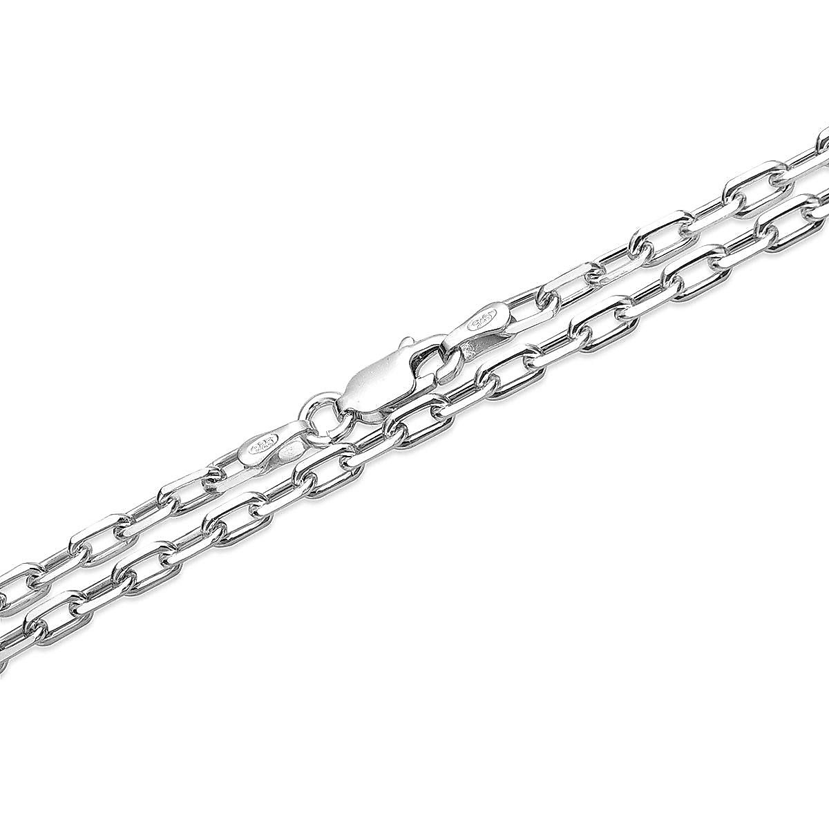 Verona Jewelers 925 Sterling Silver 3MM 4.5MM 5.5MM Mariner Anchor Link Chain Necklace- Square Link Cable Link Necklace Chain, Twist Link Necklace, Rolo Chain Necklace (22, 5.5MM)