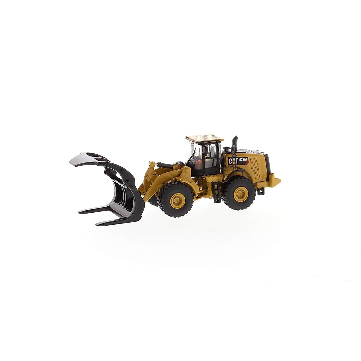 CAT Caterpillar 972M Wheel Loader with Log Fork and Operator High Line Series 1/87 (HO) Scale Diecast Model by Diecast Masters 85950