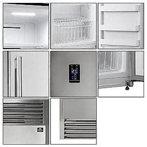 Forno Rizzuto 60" Inch W. Dual Combo Either Refrigerator and or Freezer Combo 27.6 Cubic Ft. Frost Free Built in or Freestanding and Interchangeable Design with Trim Kit