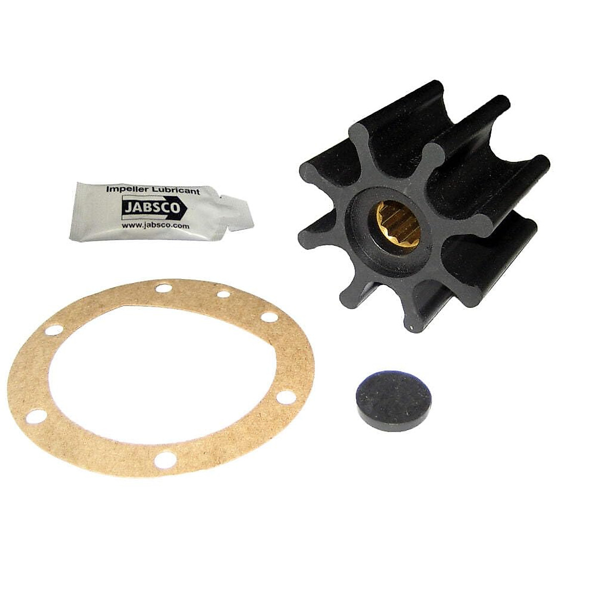 Jabsco Impeller Kit - Nitrile, 8 Blades, 2-9/16" Diameter, Brass Insert - Engine Cooling, Bilge, Transfer Pumps - Reliable and Efficien