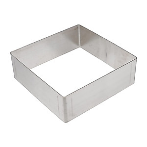 KESYOO Mousse Pan Cake Ring Square Mousse Ring 8- Inch Square Non- Stick Seamless Stainless Steel Cake Cake Baking Supplies Baking Rings Cake Rings Square