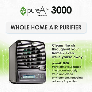 Greentech Environmental pureAir 3000 - Portable Air Purifier and Air Cleaner, Air Purifiers for Home, Office, and Bedroom, For Spaces Up to 3000 Square Feet, Neutralizes Tough Odors, Easy Set Up