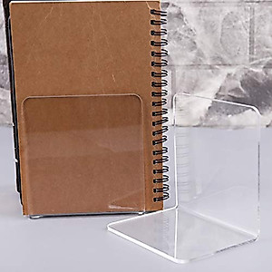 LIANXUE 2Pcs Clear Acrylic Bookends L-Shaped Desk Organizer Desktop Book Holder School Stationery Office Accessories