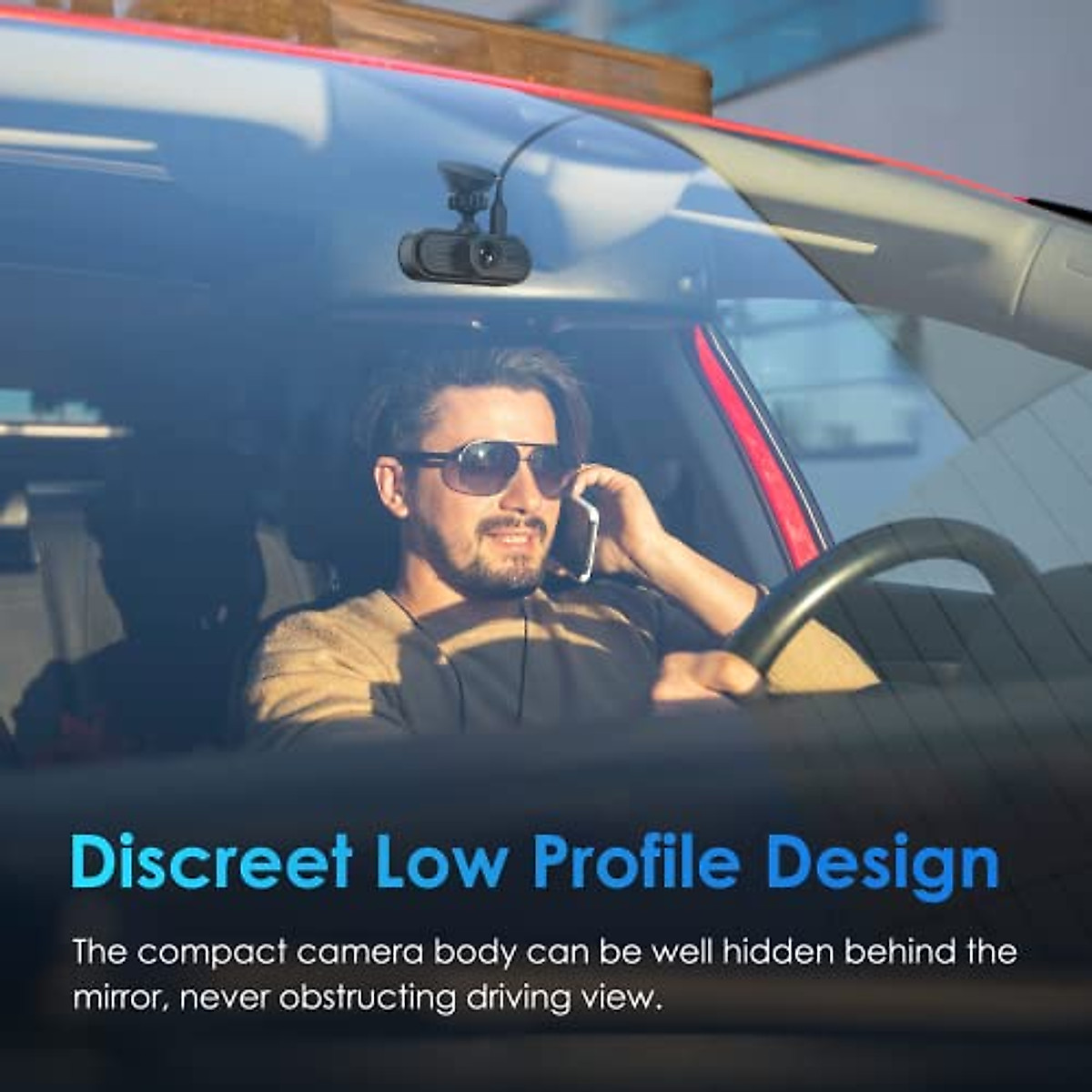 Dash Cam Built in WiFi Car Dashboard Camera Recorder with FHD 1080P, Mini Screen Dashcams for Cars with Night Vision, Loop Recording, G-Sensor, APP