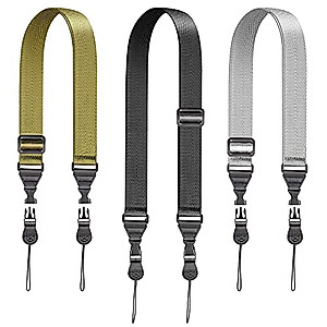 Qbily 60 "Long 3 Piece Adjustable Shoulder Straps, Universal Portable Non-Slip Nylon Shoulder Strap and Neck Straps for Replacement IPad/Tablet Cases, Camera, Binoculars and Luggage Computer Bags