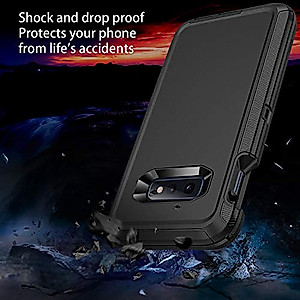 Regsun for Galaxy S10E Case,Shockproof 3-Layer Full Body Protection [Without Screen Protector] Rugged Heavy Duty High Impact Hard Cover Case for Samsung Galaxy S10E,Black