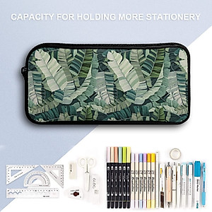 Tropical Camo Leaf Pencil Case Stationery Pen Pouch Portable Makeup Storage Bag Organizer Gift