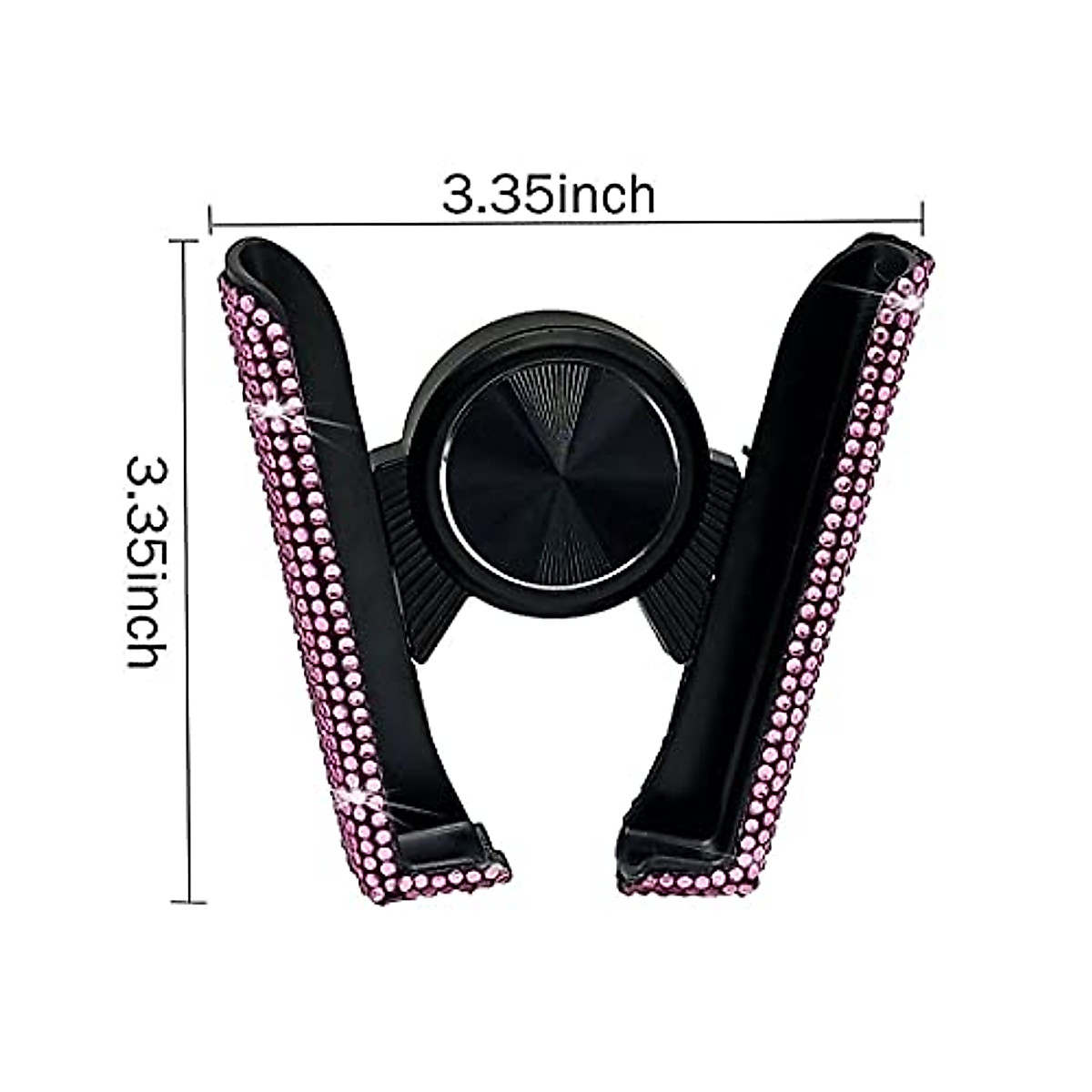 SUNCARACCL Bling Car Phone Holder, 360 Degrees Adjustable Crystal Auto Car Mount Phone Holder for Dashboard,Windshield and Air Vent (Pink)