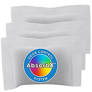 iTouchless AbsorbX Odor Removers 3-Pack Biodegradable Deodorizer Filters fits Trash Cans with Standard Size Compartment, for Fresh Smelling Kitchen, Bathroom, Home, Office, White