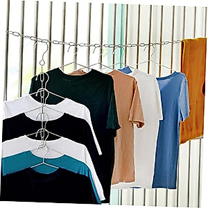 Zerodeko 3pcs Metal Clothing Rack Stainless Steel Chain Portable Drying Rack Clothes Storage Chains Display Hanging Chain Adjustable Clotheslines Clothes Drying Chain Clothes Drying Rack
