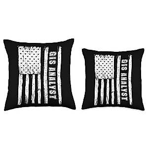 Patriotic gis analyst USA 4th Of July 2023 Fourth of July Shirts for Men American Flag GIS Analyst Throw Pillow, 16x16, Multicolor