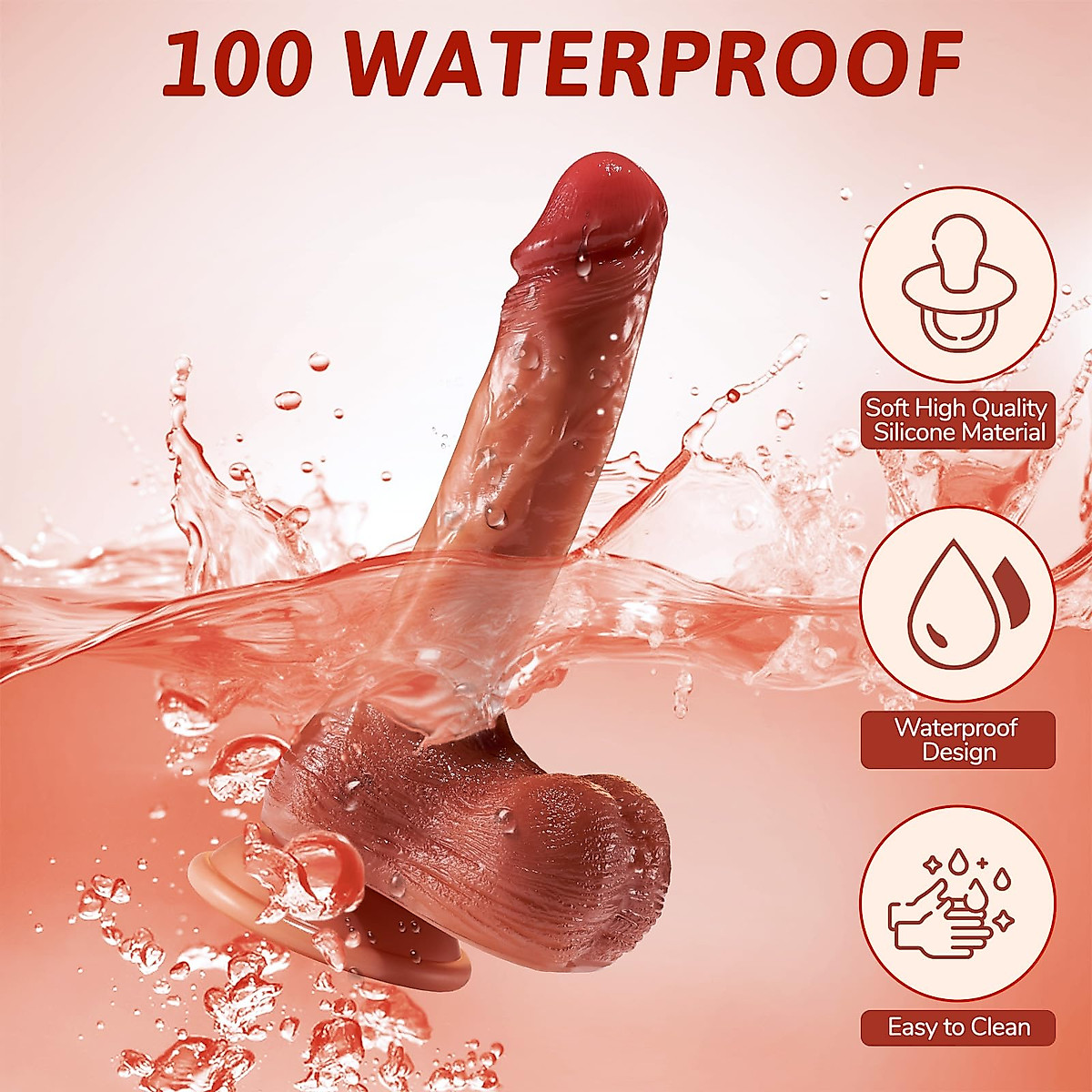 Realistic Squirting Dildo Vibrating Dildo - 7.9 Inch Soft Silicone Anal Dildo with 8 Vibration Modes & Strong Suction Cup for Beginners, Adult Sex Toys for Women G-Spot and Anal Prostate Play