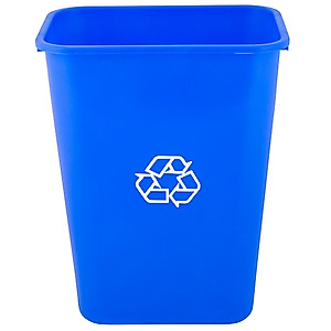 TableTop King 41 Qt. / 10 Gallon Blue Rectangular Recycling Wastebasket