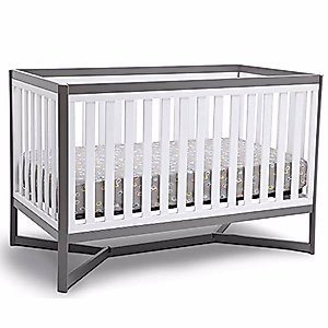 Delta Children Tribeca 4-in-1 Convertible Crib, White/Grey