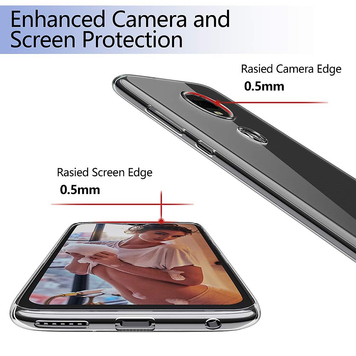 SNOSHO for Moto G7 Slim Case,Thin TPU Silicone Soft Flexible Skin Gel Anti-Scratch Shockproof Protective Cases Cover for Motorola G7, Crystal Clear