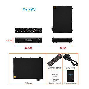 Topping PRE90 Preamplifier Preamp Amplifier Pre-amp Ultra-High NFCA Modules RCA Balanced XLR Output for D90se D90 A90 EXT90 Audio DAC with Remote Control (Black)