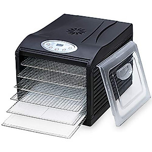 Samson"Silent" Dehydrator with 6 STAINLESS STEEL Trays and Digital Timer and Temperature Control for Fruit, Vegetables, Beef Jerky, Herbs, Dog Treats, Fruit Leathers and More