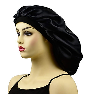 Satin Bonnets for Braids Silk Bonnet for Long Hair Covers Women XL Large Silk Hair Bonnets Sleeping Bonnets Night Sleep Cap