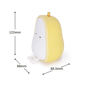 ipalmay Night Lights for Kids USB Rechargeable Lamps, BPA-Free ABS+Silicone Bedside Lamp for Breastfeeding,Color Changing, Yellow Pear