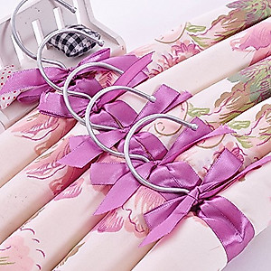 Floral Cotton Padded Hangers Soft Dress Hanger 10PCS, with Hair Rope