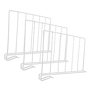 Outanaya 3 Pcs Wardrobe Divider White Shelves Wardrobe Organizing Dividers Closet Organizers and Storage Cupboard Shelf Dividers Closet Organizer Dividers Shelves for Kitchen Cabinets Iron