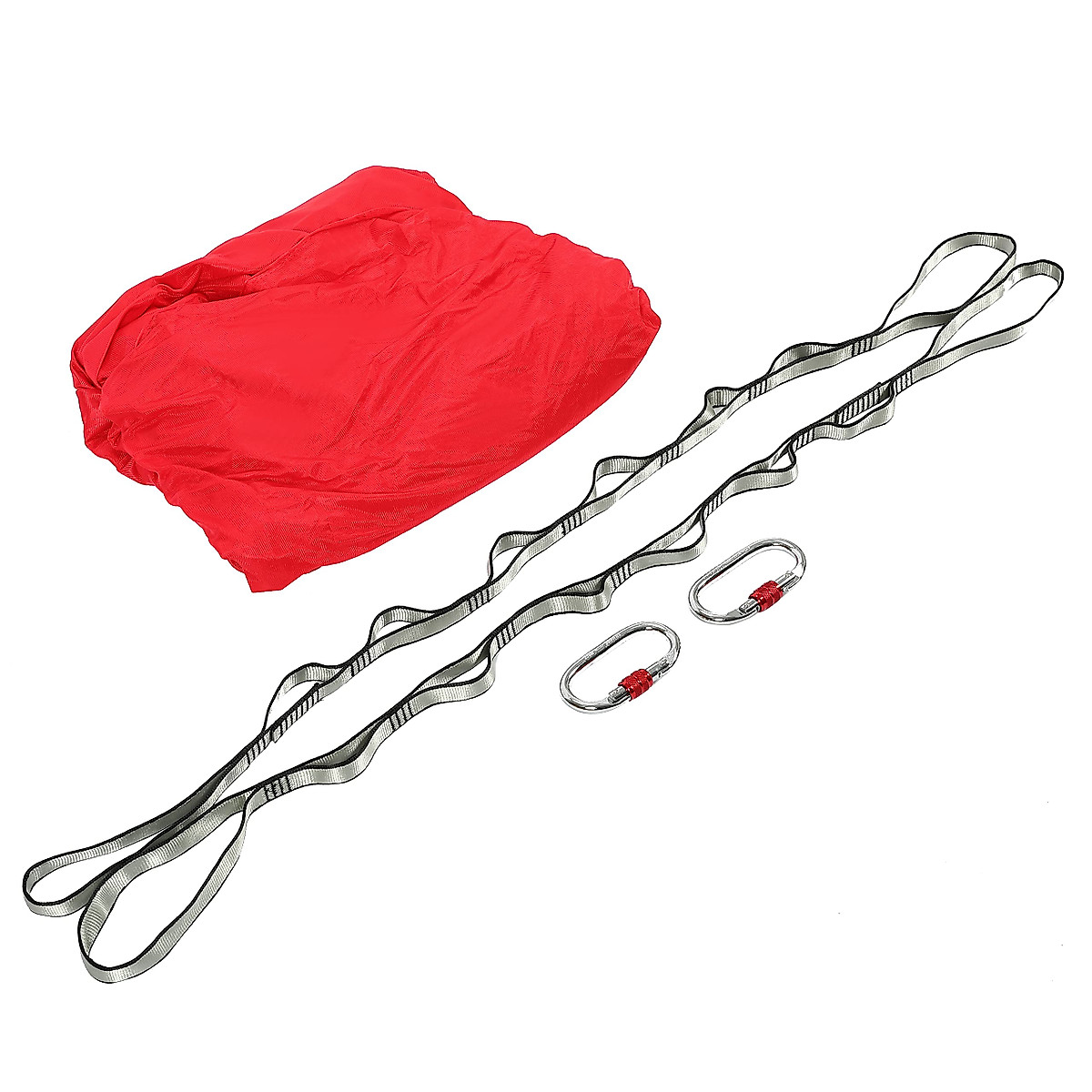 HECASA 6M Yoga Swing Silk Fabric Aerial Yoga Hammock Kit w/Daisy Chain O-Ring Red 6.56 Yards