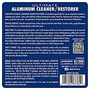 STAR BRITE Ultimate Aluminum Cleaner & Restorer - Aluminum Boat Cleaner - Perfect for Pontoon Boats, Jon Boats & Canoes 64 OZ With Sprayer (087764)