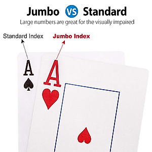 LotFancy Playing Cards, Large Print, 12 Decks of Cards (6 Black 6 Red), Jumbo Index, Poker Size, for Texas Hold'em, Blackjack, Euchre Cards Games