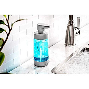 Madesmart Eco-Friendly Foaming Soap Pump for Kitchen Sinks, Foaming Liquid Soap Dispenser with Filling Markers, Gray
