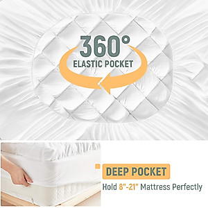 MINOROTY Mattress Topper Full Size, Extra Thick Plush Mattress Pad Cover Topper, Cooling Pillow Top with 8-21Inch Deep Pocket
